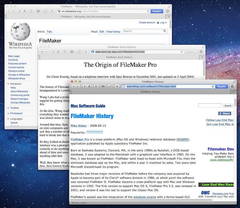 FileMaker Pro Timeline